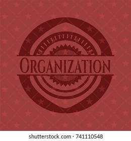 Organization Realistic Red Emblem Stock Vector (Royalty Free) 741110548