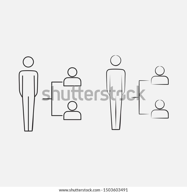 Organization Structure Icon Organization Company Head Stock Vector ...