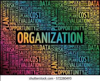 Organization Word Cloud Collage Business Concept Stock Vector (Royalty ...