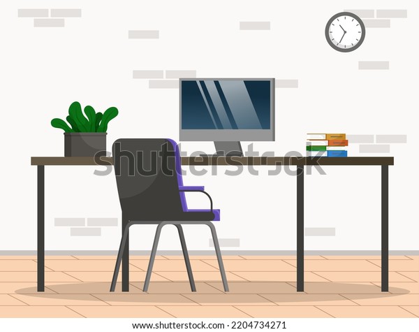 Organization Workplace Employee Design Worspace Room Stock Vector ...