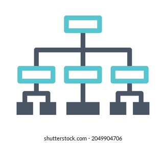 Organizational Chart Icon On White Background Stock Vector (Royalty ...