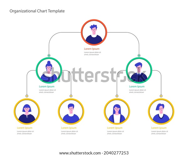 Organizational Chart Infographic Design Template Chart Stock Vector ...