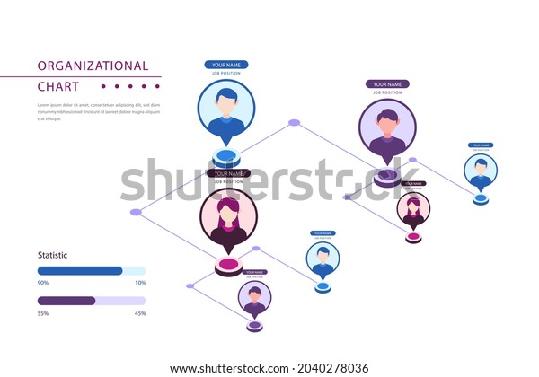 Organizational Chart Infographic Design Template Chart Stock Vector ...