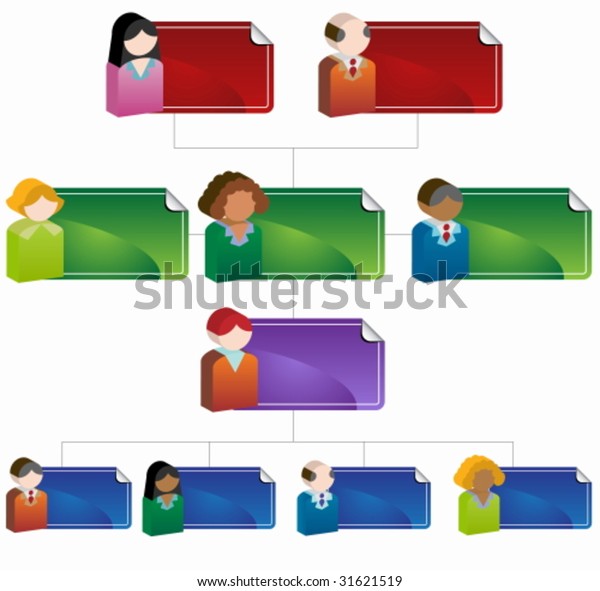 Organizational People Sticker Chart Flowchart Diagram: เวกเตอร์สต็อก ...