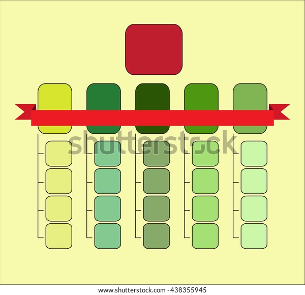 Organizational Structure Colourful Template Red Ribbon 库存矢量图（免版税 ...