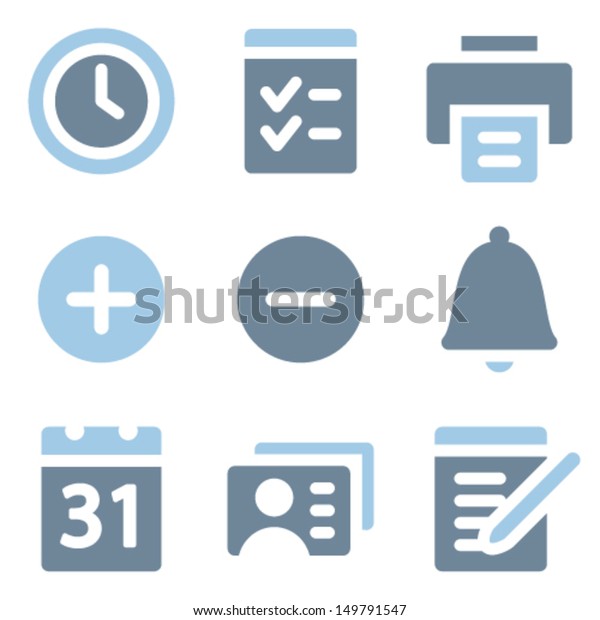 Organizer Icons Blue Solid Series Stock Vector (Royalty Free) 149791547 ...