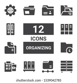 Organizing Icon Set Collection 12 Filled Stock Vector (Royalty Free ...