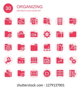 Organizing Icon Set Collection 30 Filled Stock Vector (Royalty Free ...