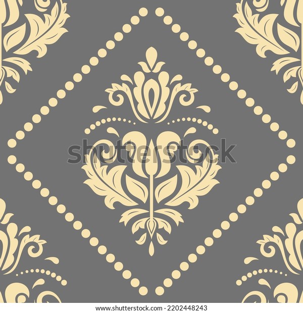 Orient Vector Classic Gray Golden Pattern Stock Vector (Royalty Free ...