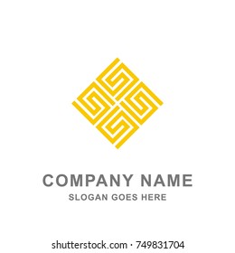 Oriental Ornament Gold Rhombus Geometric Logo Stock Vector (Royalty ...