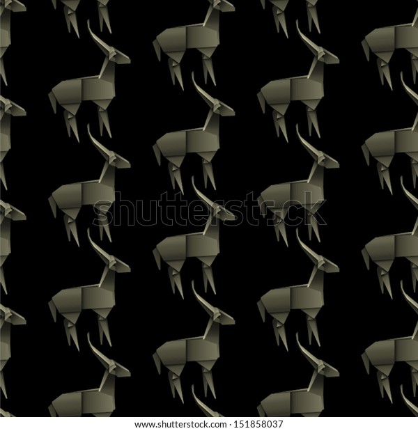 Origami Animal Design Gazelle Pattern Seamless Stock Vector (Royalty ...