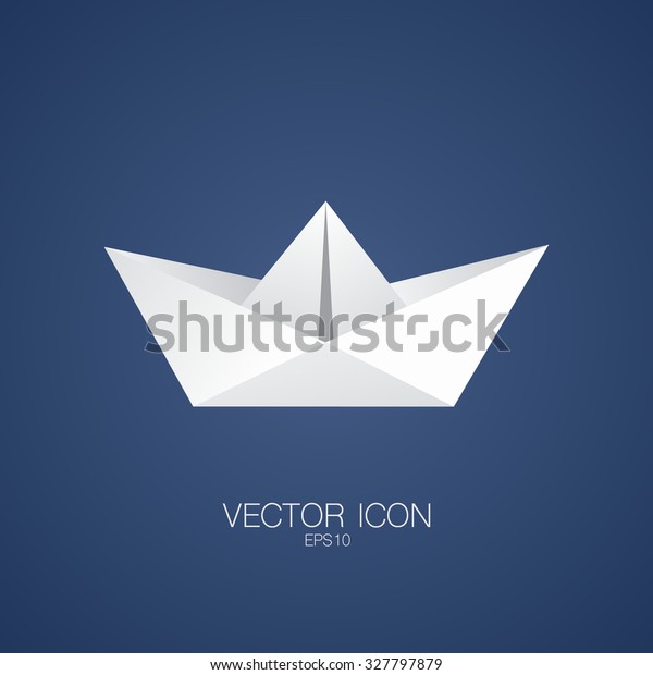 Origami Boat Vector Icon Stock Vector (Royalty Free) 327797879 ...