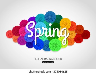 Origami Flower Design Spring Poster Vector Stock Vector (Royalty Free ...