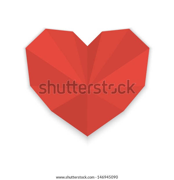 Origami Heart Vector Illustration Stock Vector (Royalty Free) 146945090 ...