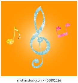 Origami Musical Note Isolated On White: vector de stock (libre de ...