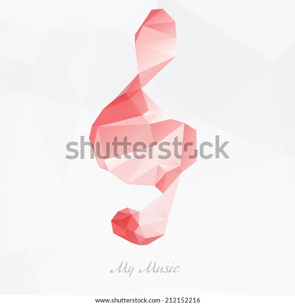 Origami Musical Note On White Background Stock Vector (Royalty Free ...