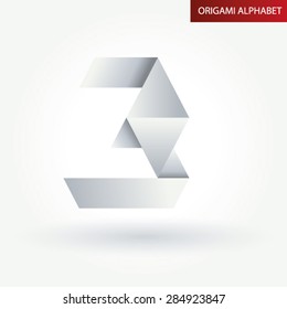 Origami Number 3 Stock Vector (Royalty Free) 284923847 | Shutterstock