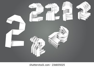 Origami Number Two Stock Vector (Royalty Free) 236835025