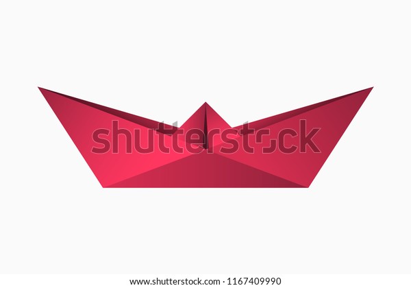 Origami Paper Boat Geometric Shape Folded Stock Vector (Royalty Free ...