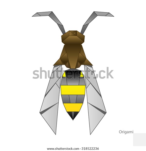 Origami Paper Wasp Vector Illustration Stock Vector (Royalty Free ...