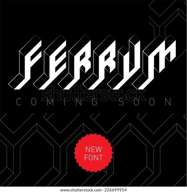 Original 3d Font Ferrum Abstract Background Stock Vector (Royalty Free ...