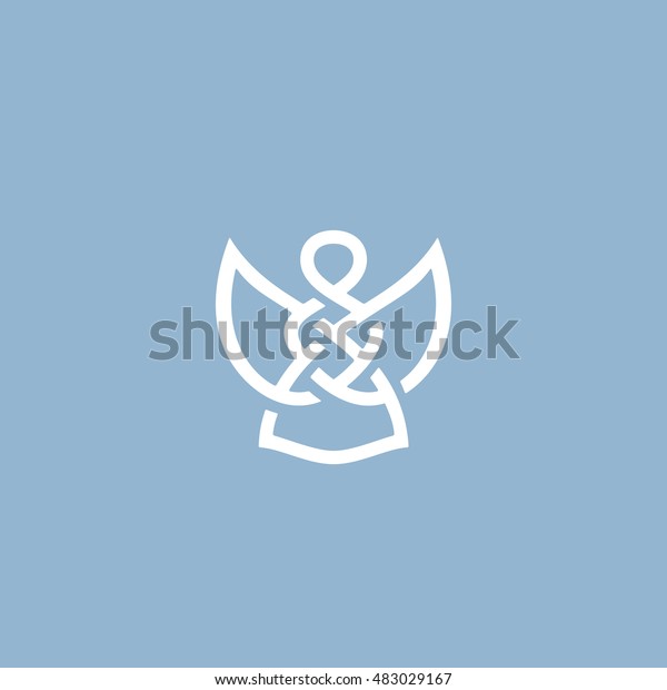 Original Abstract Angel Minimal Symbol Memorable Stock Vector (Royalty ...