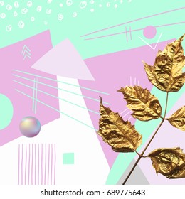 Original Abstract Modern Background Gold Leaf Stock Vector (Royalty ...