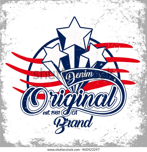 Original Brand Denim Vector Tshirt Design Stock Vector (Royalty Free ...