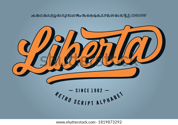 Original Brush Script Font Liberta Retro Stock Vector (Royalty Free ...