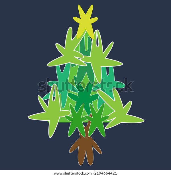 Original Christmas Tree Bunnies Vector Illustration Stock Vector ...