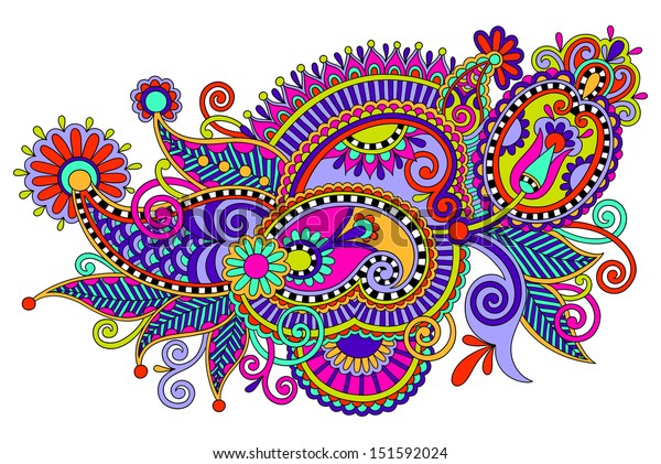 Original Digital Draw Line Art Ornate Stock Vector (Royalty Free ...