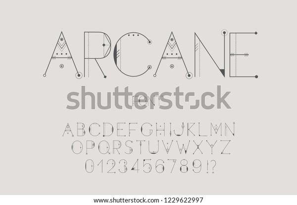 Original Esoteric Font Alphabet Letters Numbers: Vector có sẵn (miễn ...