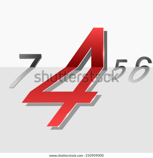 Original Font Number Number Four Stock Vector (Royalty Free) 250909000 ...