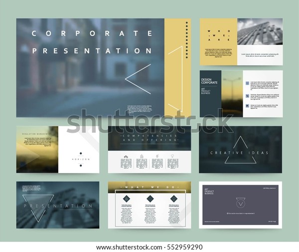 Original gold Presentation templates or corporate booklet. Easy Use in ...