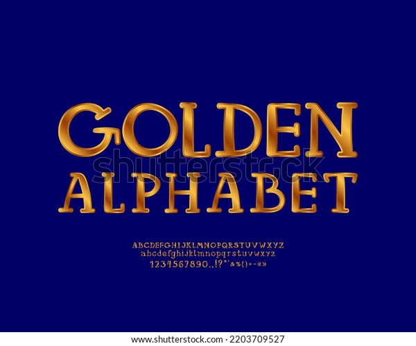 Original Hand Drawn Serif Font Gold Stock Vector (Royalty Free ...