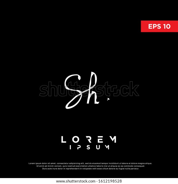 Original Hand Lettering Initial Letter Sh Stock Vector (Royalty Free ...