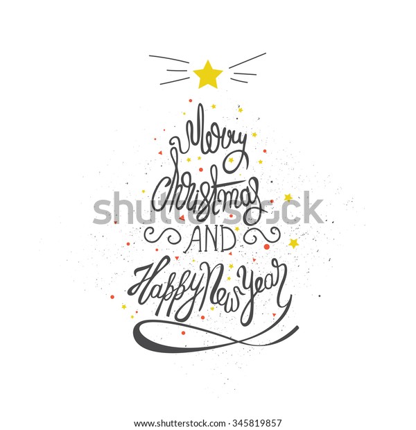 Original Handwritten Xmas Lettering Vector Merry Stock Vector (Royalty ...