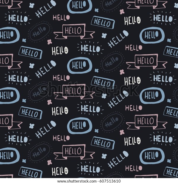 Original Hello Background Calligraphy Letters Vector Stock Vector ...