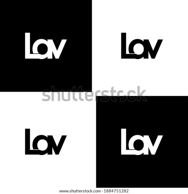 Original Letters Lav Monogram Logo Design Stock Vector (Royalty Free ...
