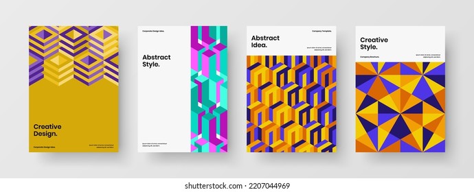 Original Mosaic Shapes Pamphlet Layout Collection Stock Vector (Royalty ...