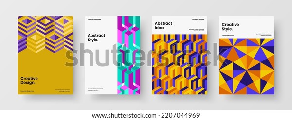 Original Mosaic Shapes Pamphlet Layout Collection Stock Vector (Royalty ...