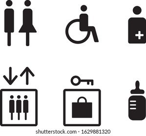 Pictograms Commonly Used Facilities: vector de stock (libre de regalías ...
