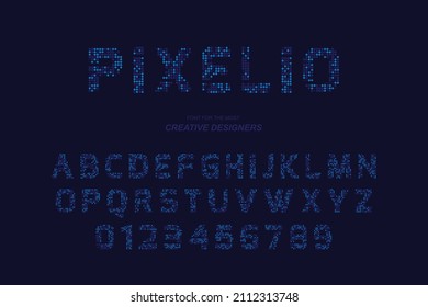 Original Pixel Font Blue Colour Creative Stock Vector (Royalty Free ...