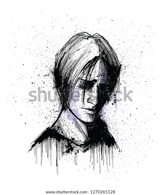 Original Portrait Man Face Vector Illustration: เวกเตอร์สต็อก (ปลอดค่า ...