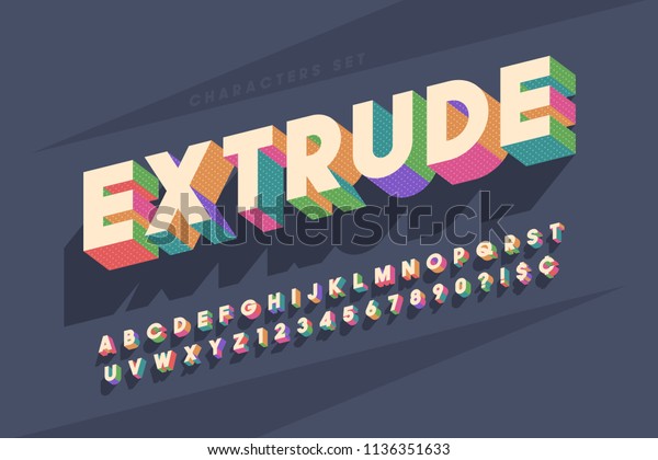 Original Retro 3d Display Font Design Stock Vector (Royalty Free ...