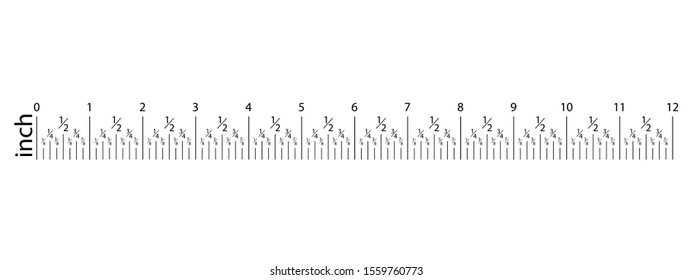 12 Inch Ruler Grid Template Measuring Stock Illustration 1347280853 ...