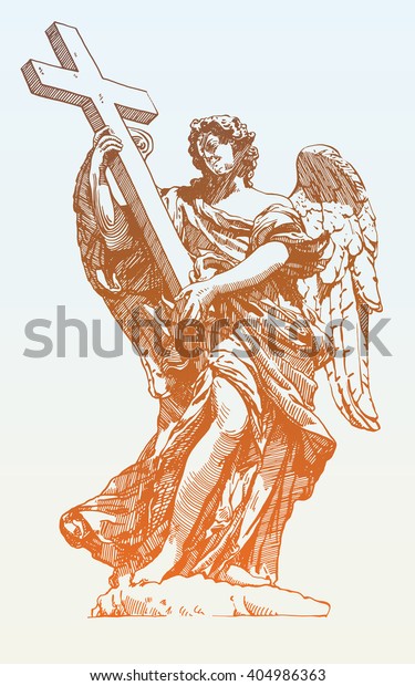 Original Sketch Digital Drawing Marble Statue Stock Vector (Royalty ...