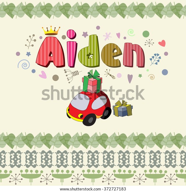 Original Spelling Name Aiden Stock Vector (Royalty Free) 372727183 ...