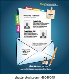 Original Style Website Template Colorful Design Stock Vector (Royalty ...