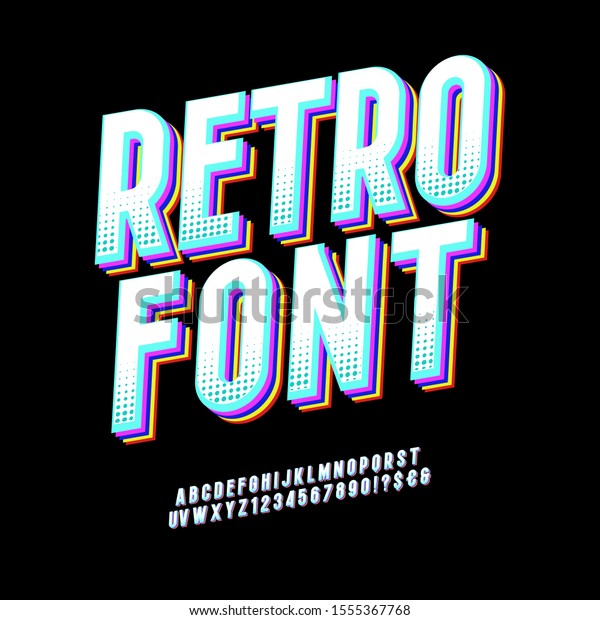 Original Typeface Retro Font 90s 80s Stock Vector (Royalty Free ...
